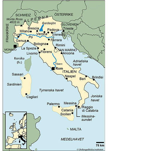 Italiens geografi | Europa - geografi | Världsdelar och länder ...